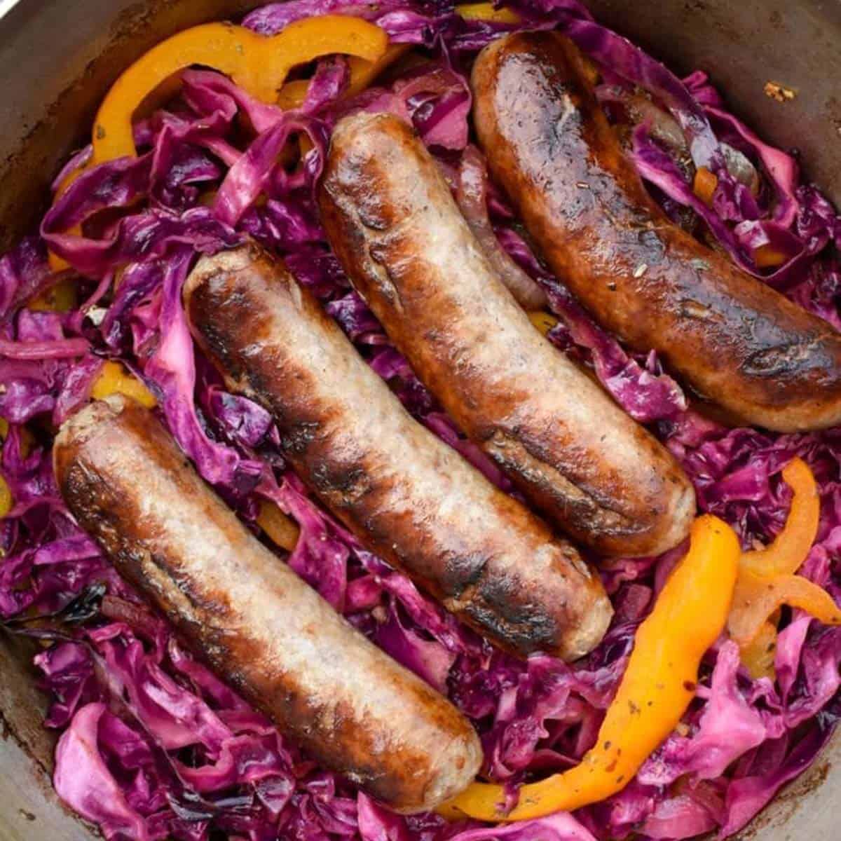 Bratwurst and Red Cabbage - Stress Baking