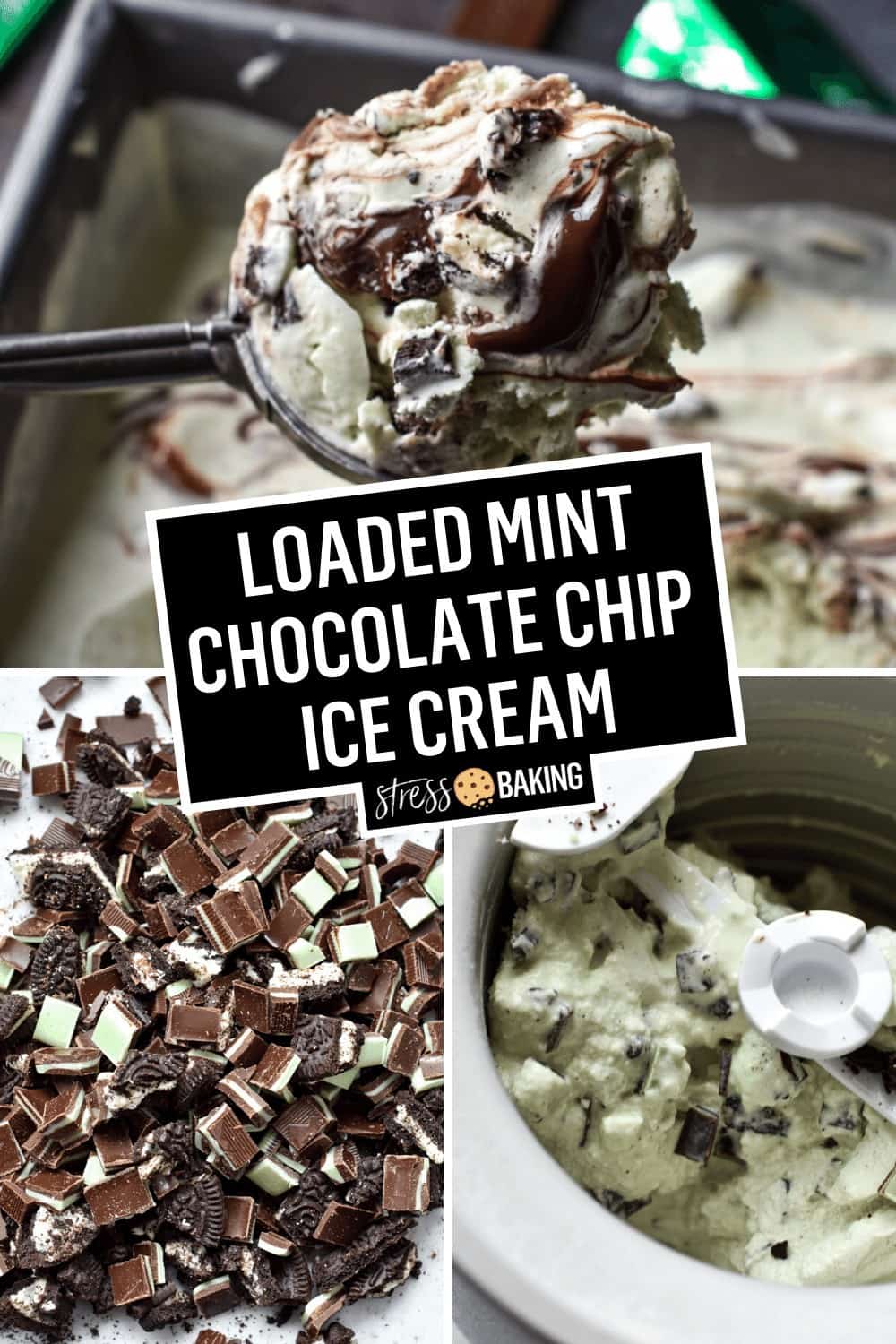 Loaded Mint Chocolate Chip Ice Cream | Stress Baking