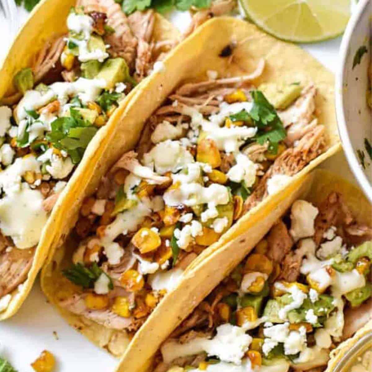 Mexican Street Corn Chicken Tacos - Stress Baking