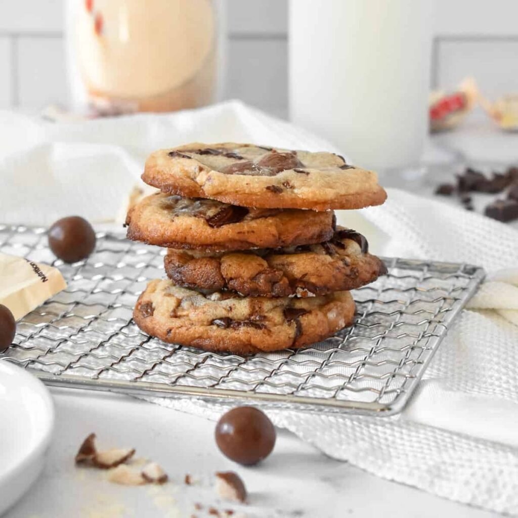 Salted Malted Chocolate Chunk Cookies | Stress Baking