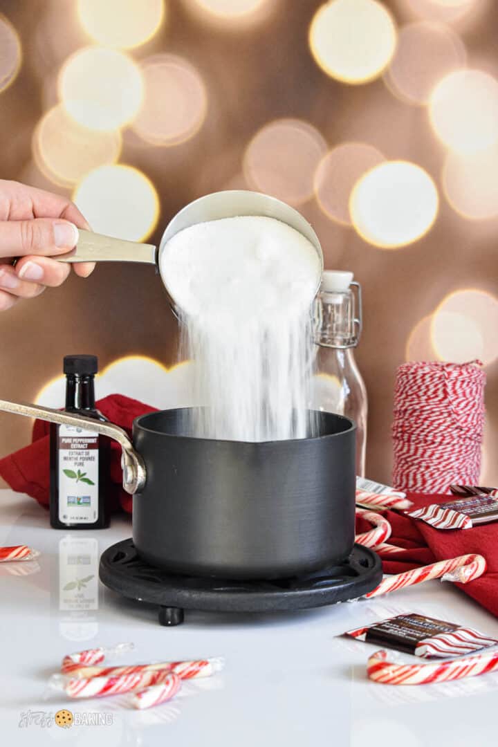 Easy Peppermint Simple Syrup | Stress Baking