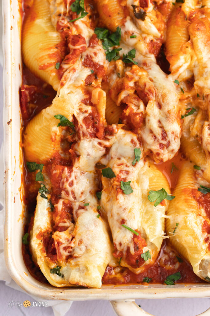 Ground Turkey Stuffed Shells | Stress Baking