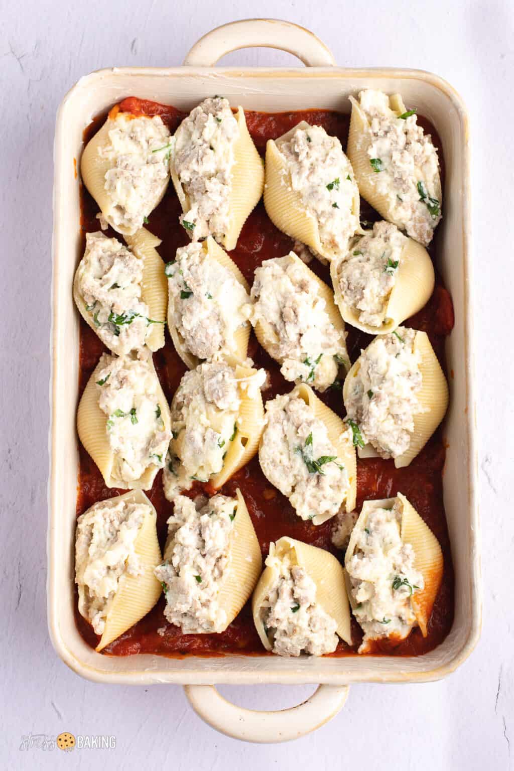 Ground Turkey Stuffed Shells | Stress Baking